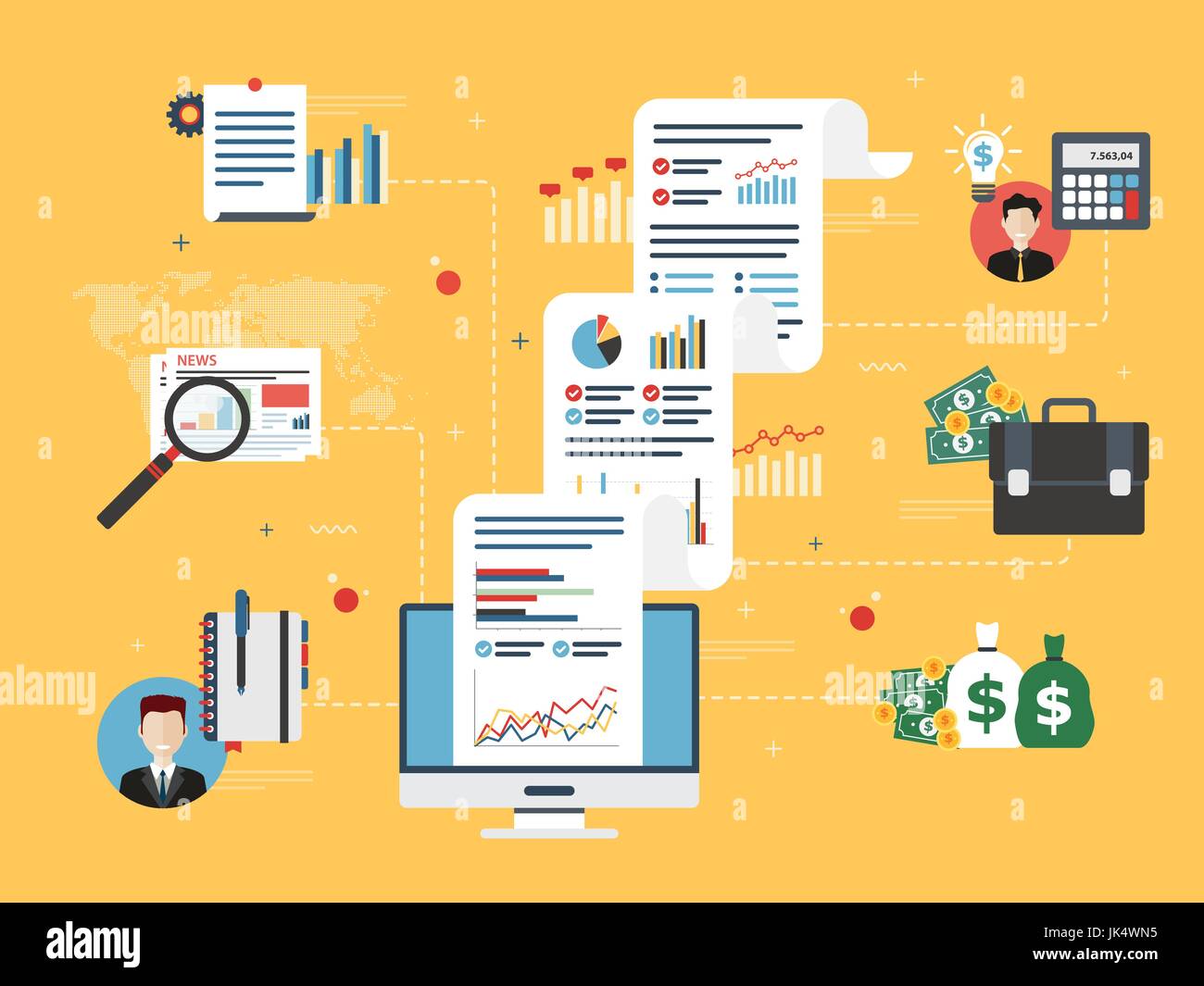 Business flow chart computer screen Stock Vector Images - Alamy