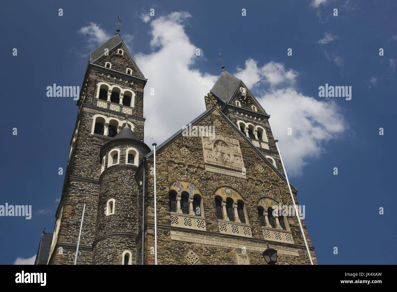Luxembourg, Clervaux, Clervaux town Church, built 1910, exterior Stock ...