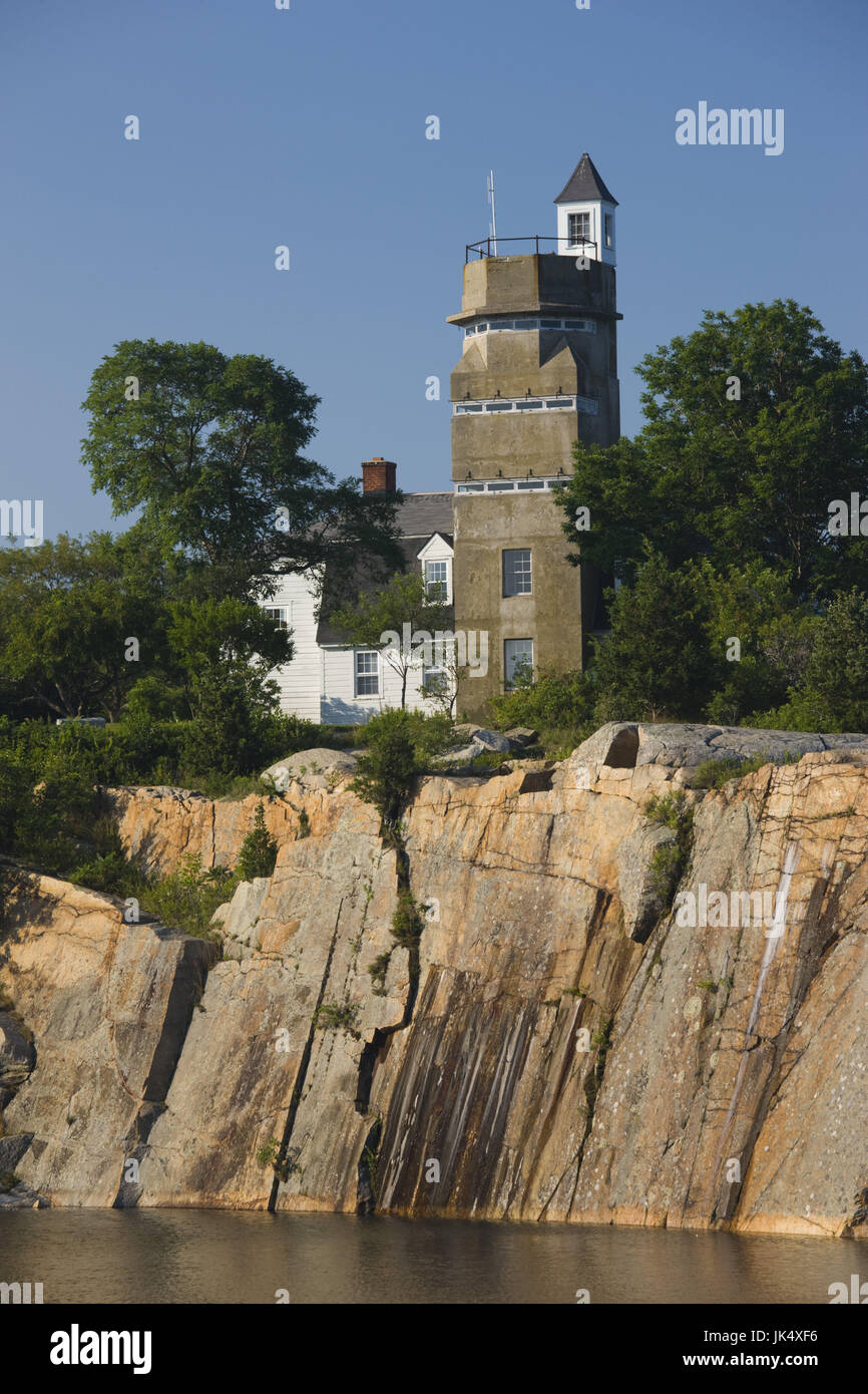 Ww2 submarine lookout tower and old granite quarry hi-res stock ...