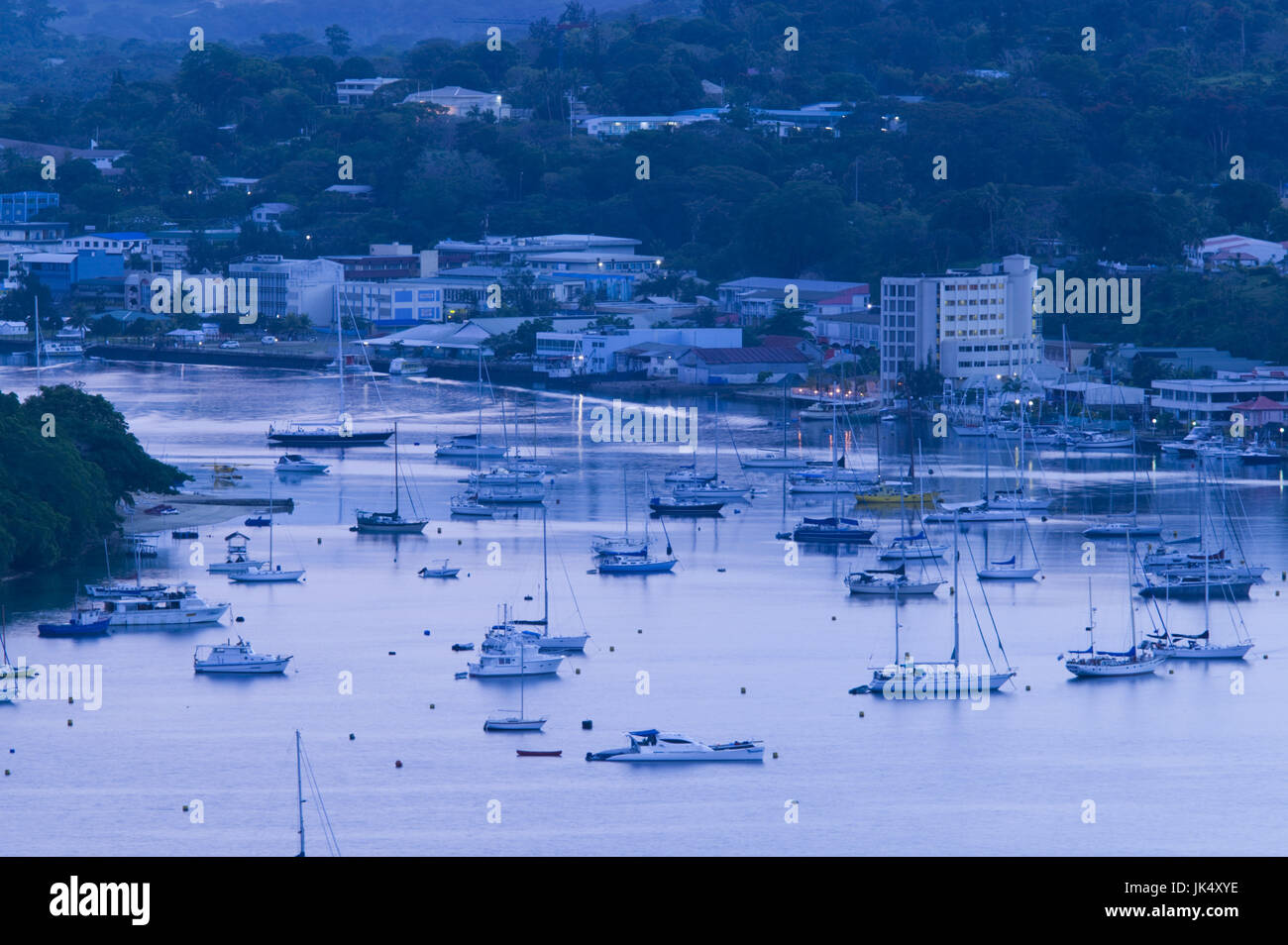 Aerial view of port vila from elluk mountain hi-res stock photography ...