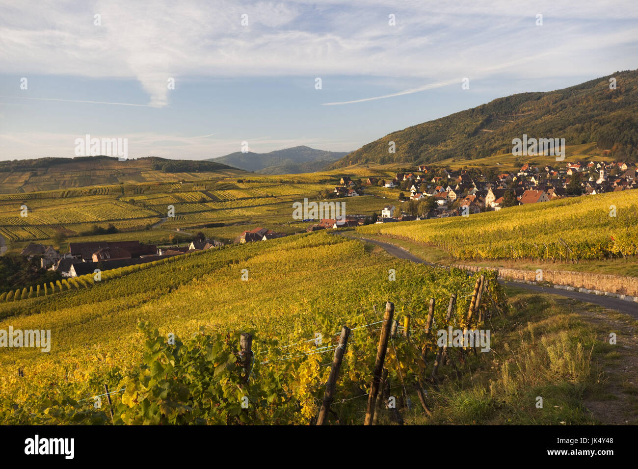 France, Haut-Rhin, Alsace Region, Alasatian Wine Route, Riquewihr, town ...