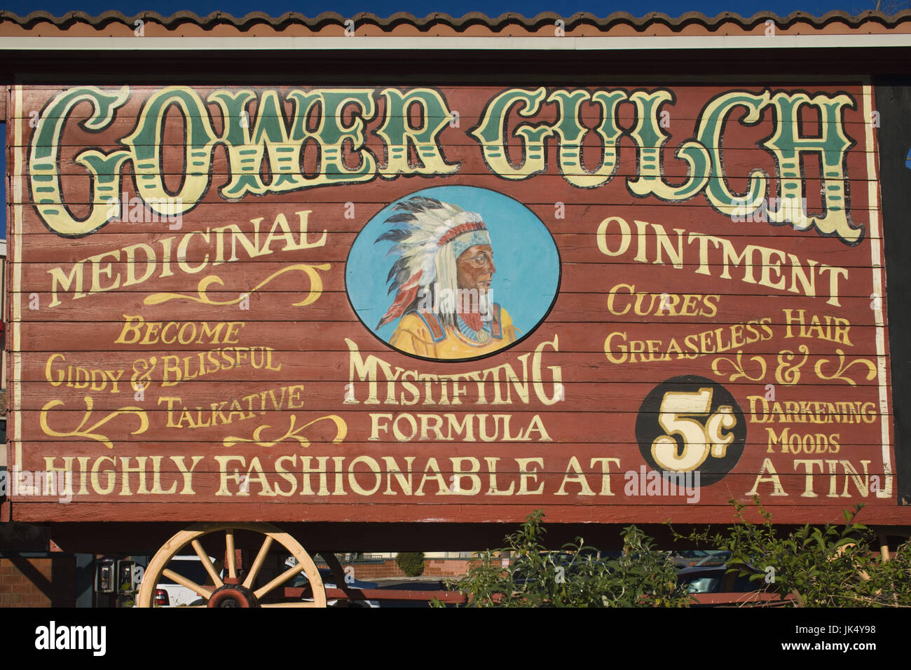 USA, California, Los Angeles, Hollywood, Sign for Gower Gulch Stock ...