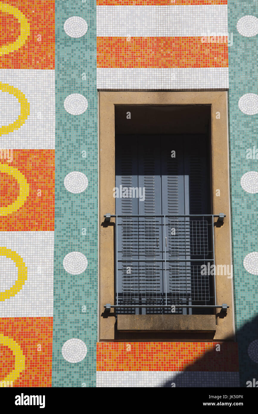 Switzerland, Ticino, Lake Lugano, Lugano, Quartiere Magetti building ...