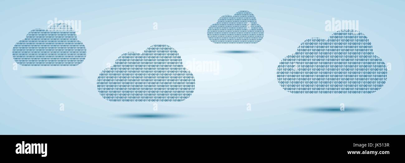 Cloud Computing Made With Binary Code In Background Blue Stock Vector Image And Art Alamy