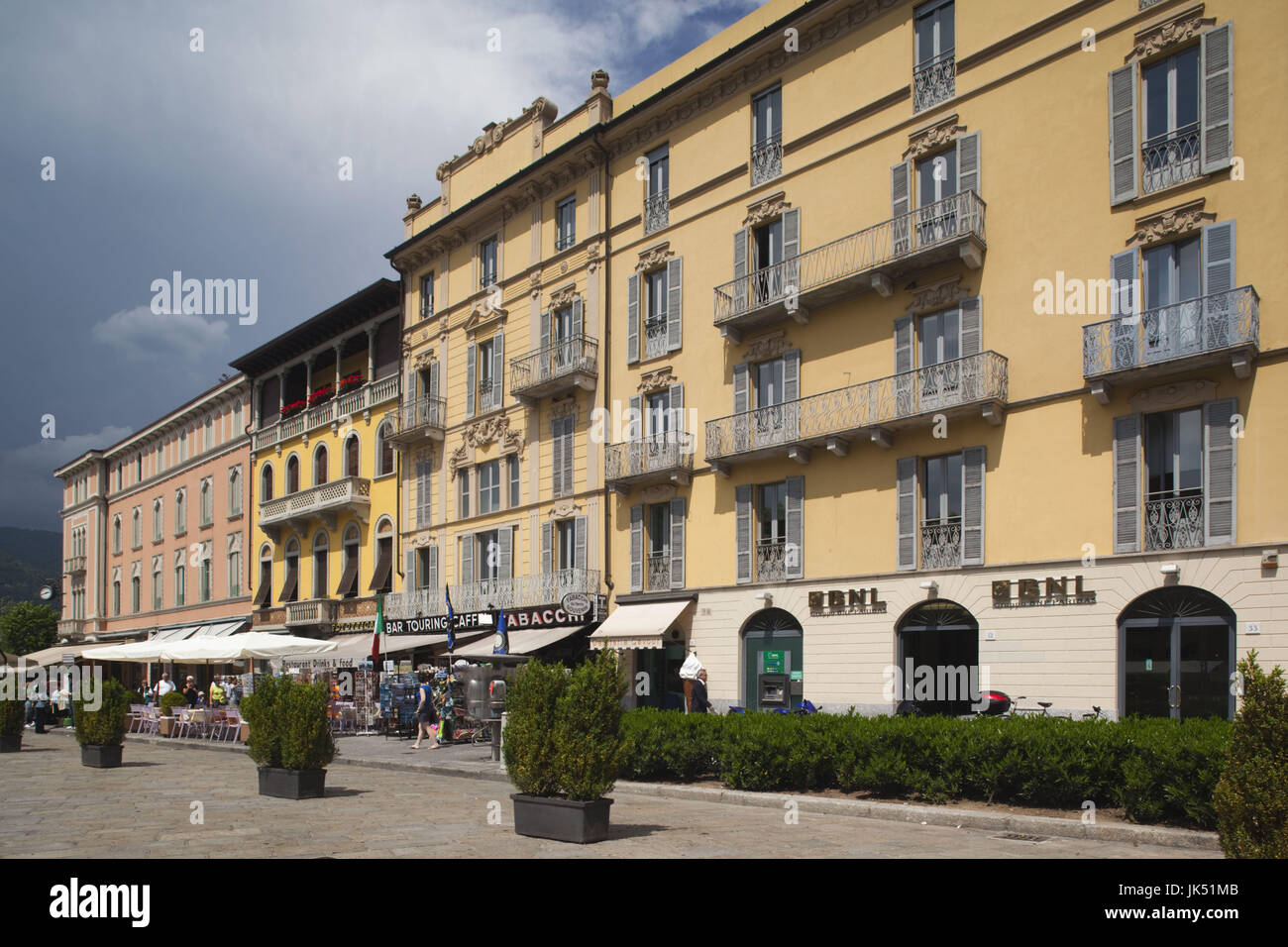 Italy, Lombardy, Lakes Region, Lake Como, Como, Piazza Cavour buildings ...