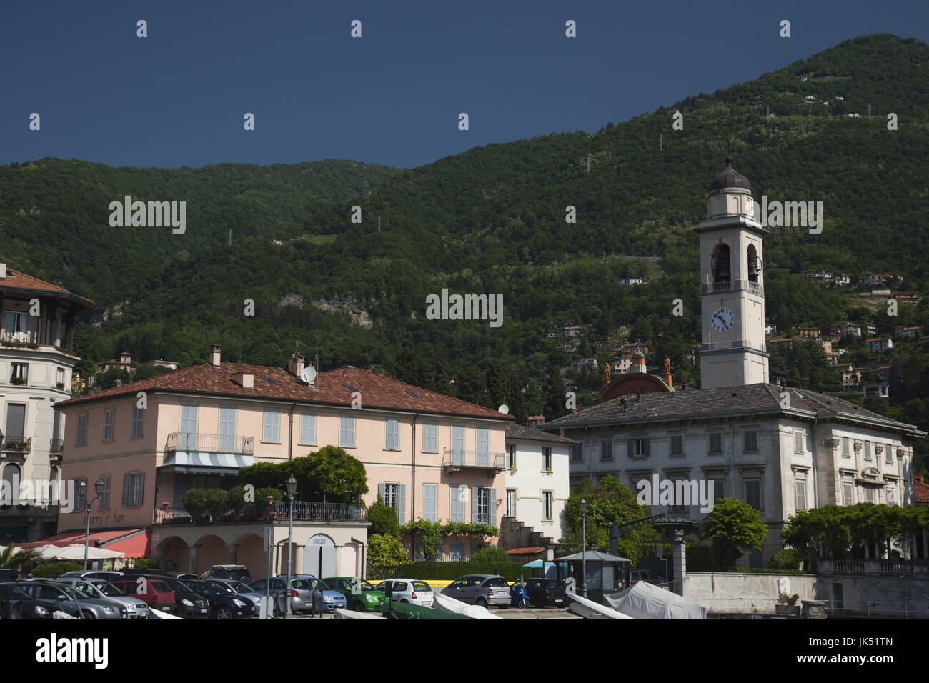 Italy, Lombardy, Lakes Region, Lake Como, Cernobbio, town view from ...