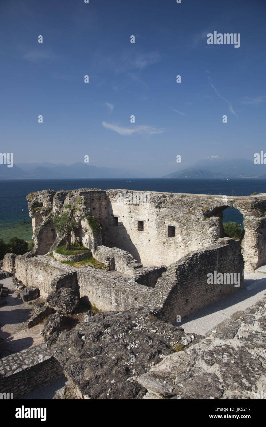 Italy, Lombardy, Lake District, Lake Garda, Sirmione, Grotte di Catullo ... Italy, Lombardy, Lake District, Lake Garda, Sirmione, Grotte di Catullo ...