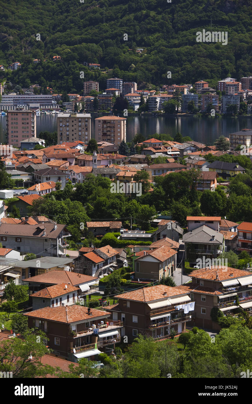 Italy, Piedmont, Lake Orta, Omegna, high angle town view Stock Photo ...