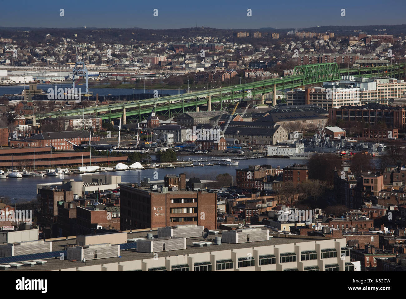 Charlestown and mystic river bridge hi-res stock photography and images ...