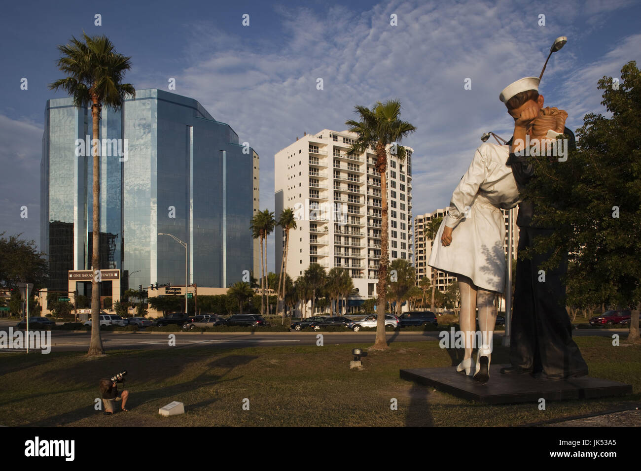 USA, Florida, Sarasota, sculpture Unconditional Surrender by J. Seward ...