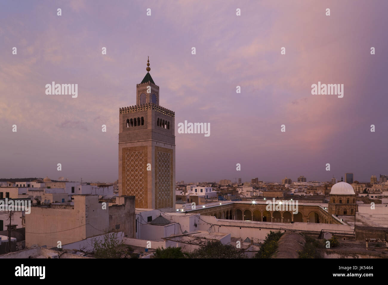 Tunisia, Tunis, Medina, Zaytouna-Great Mosque, dusk Stock Photo - Alamy