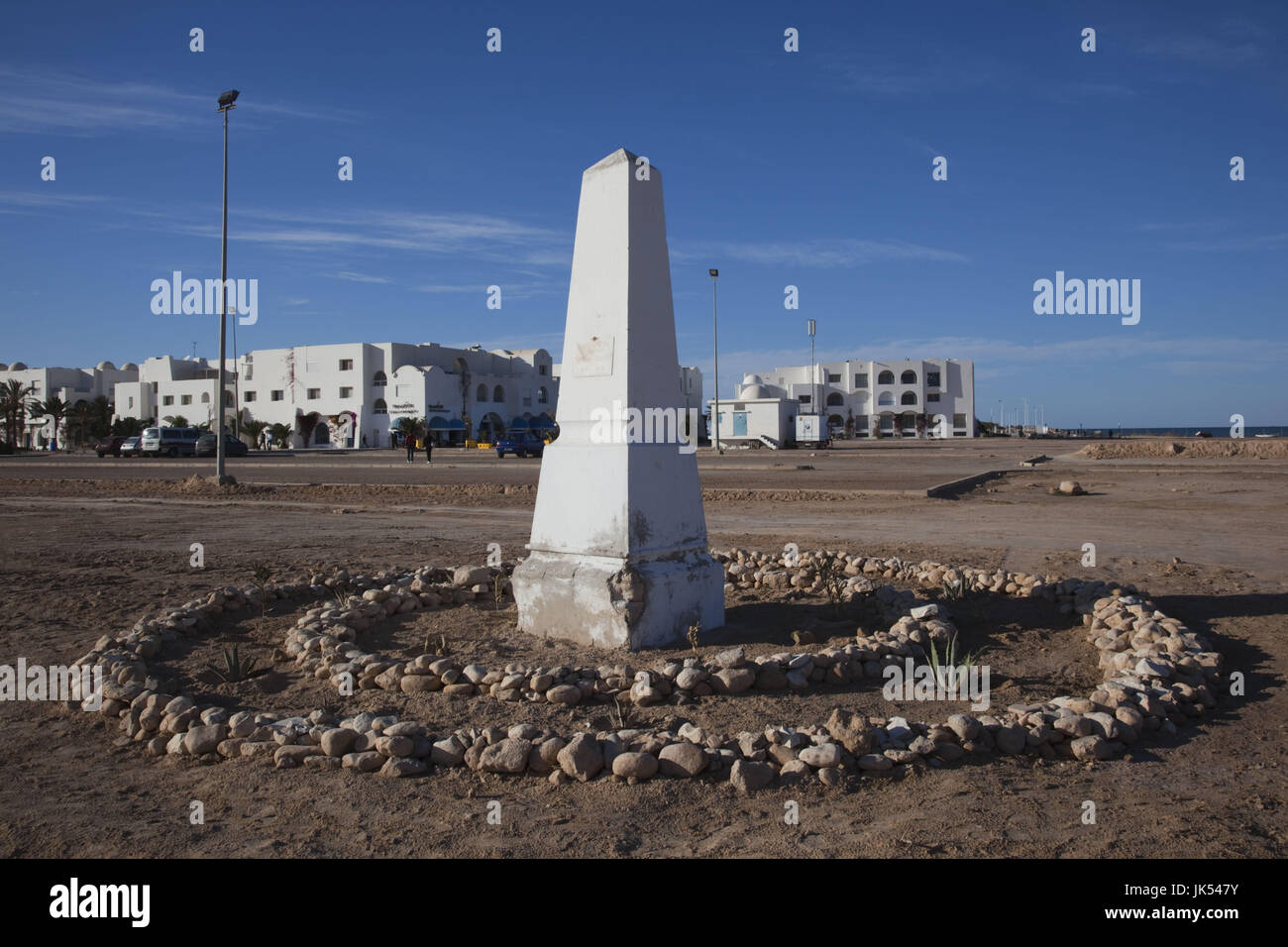 Tunisia, Jerba Island, Houmt Souq, Tower of Skulls monument Stock Photo ...