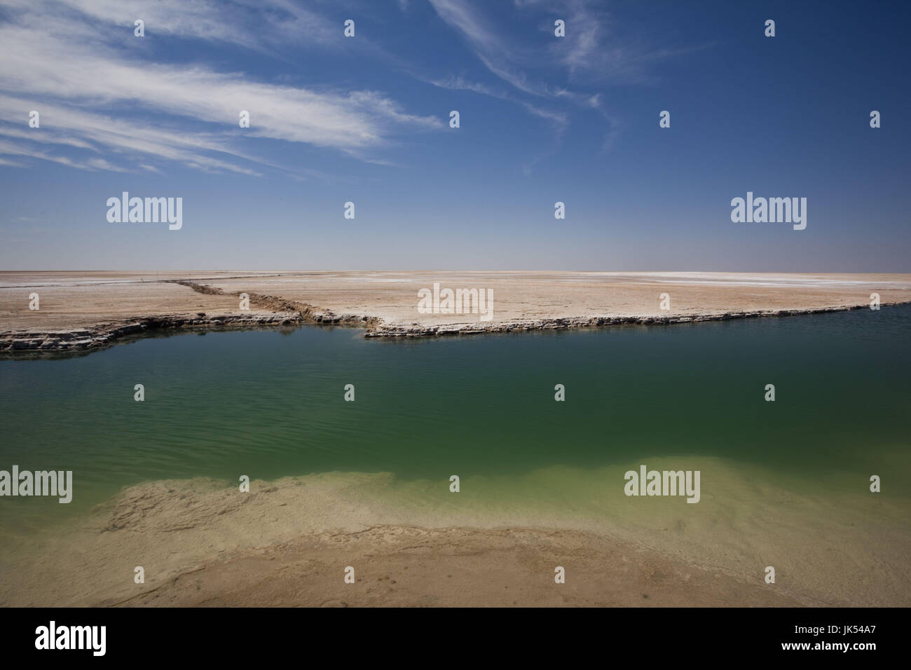 Tunisia, The Jerid Area, Tozeur, salt lake at Chott el Jerid Stock ...