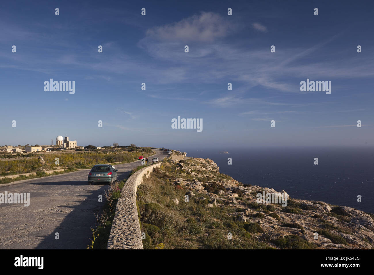 Malta, Central, Dingli, Dingli Cliffs, coastal cliff view, elev. 220 ...