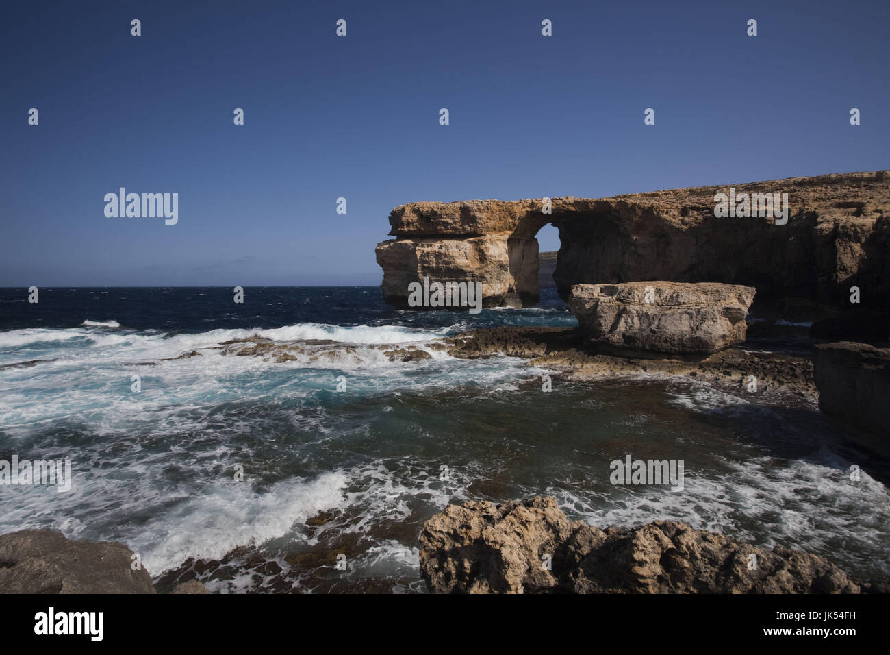 Malta, Gozo Island, Dwejra, Azure Window rock formation. The arch ...