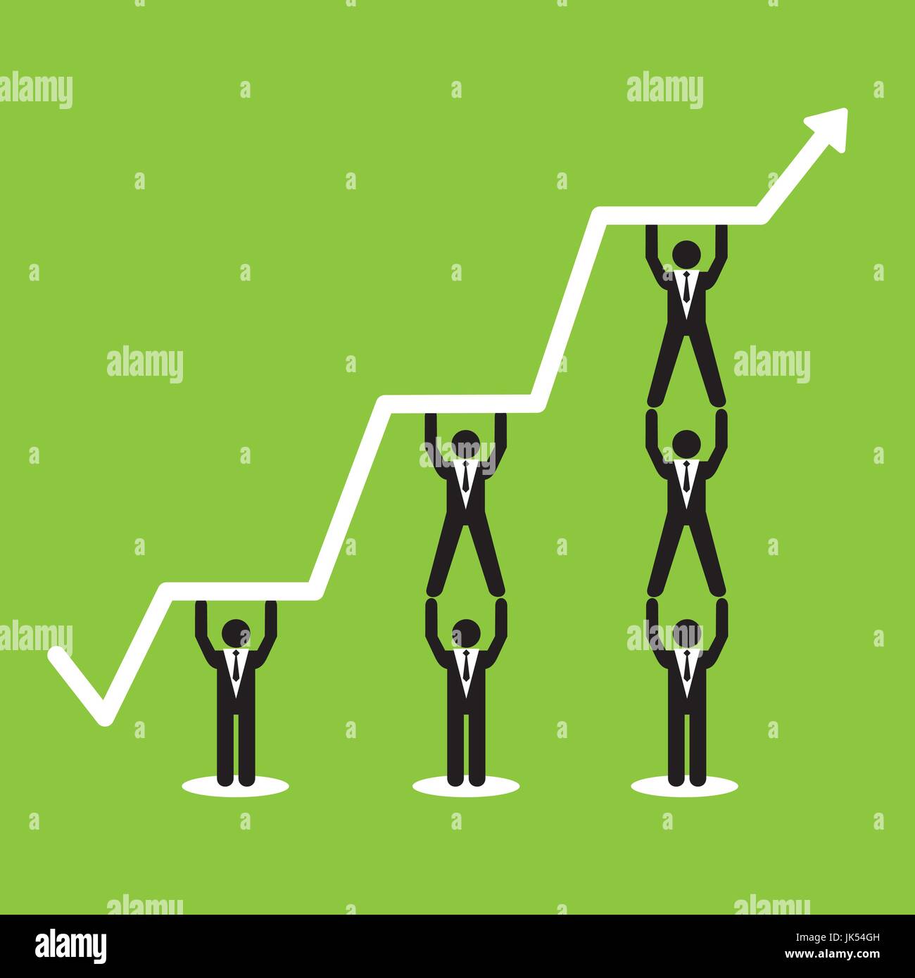 Businessman cooperation in teamwork growth chart of investment ...