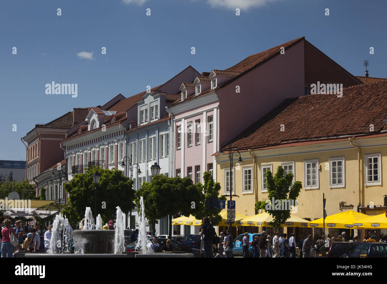 Lithuania, Vilnius, Town Hall Square cafes Stock Photo - Alamy