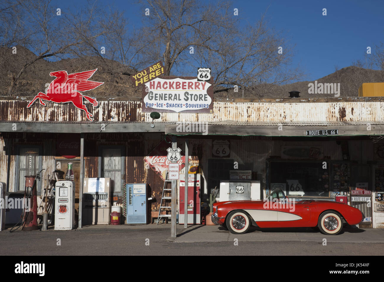 USA, Arizona, Hackberry, Rt. 66 Town, Old Rt 66 Visitor Center and ...