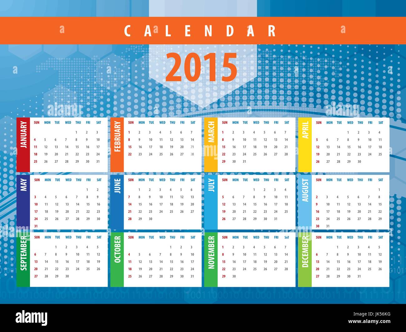 Calendar 2015 with futuristic technology designs Stock Vector Image ...