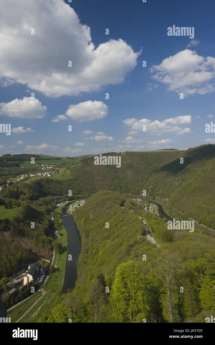 Luxembourg, Sure River Valley, Bourscheid, View from Chateau de ...