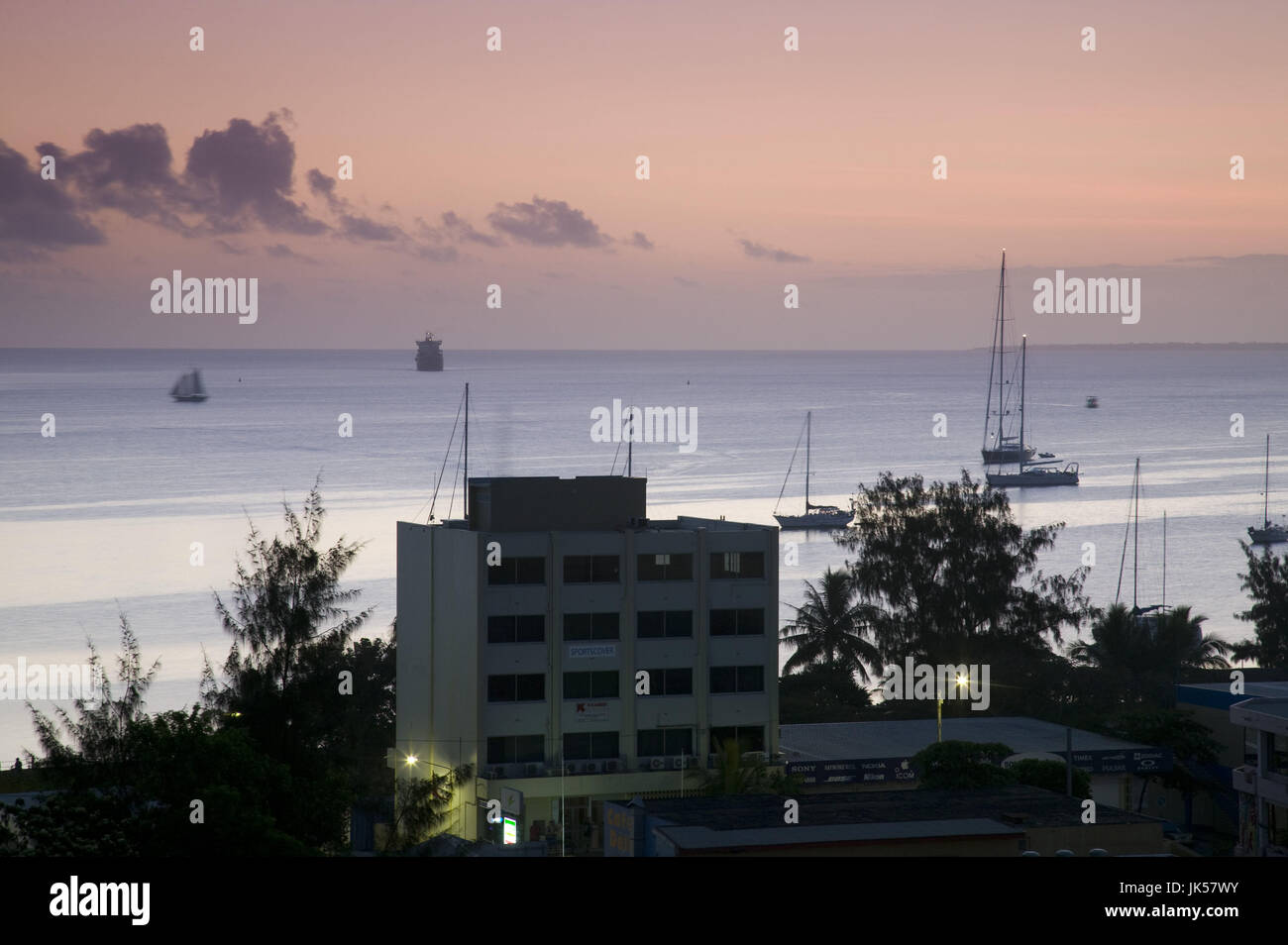 Vanuatu, Efate Island, Port Vila, View of Vila Bay, Evening Stock Photo ...