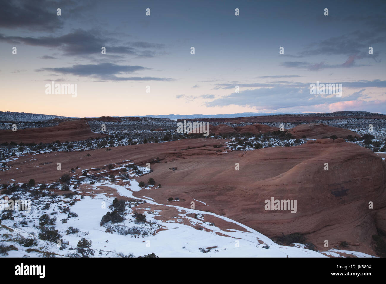 USA, Utah, Moab, Arches National Park, Landscape by Delicate Arch ...