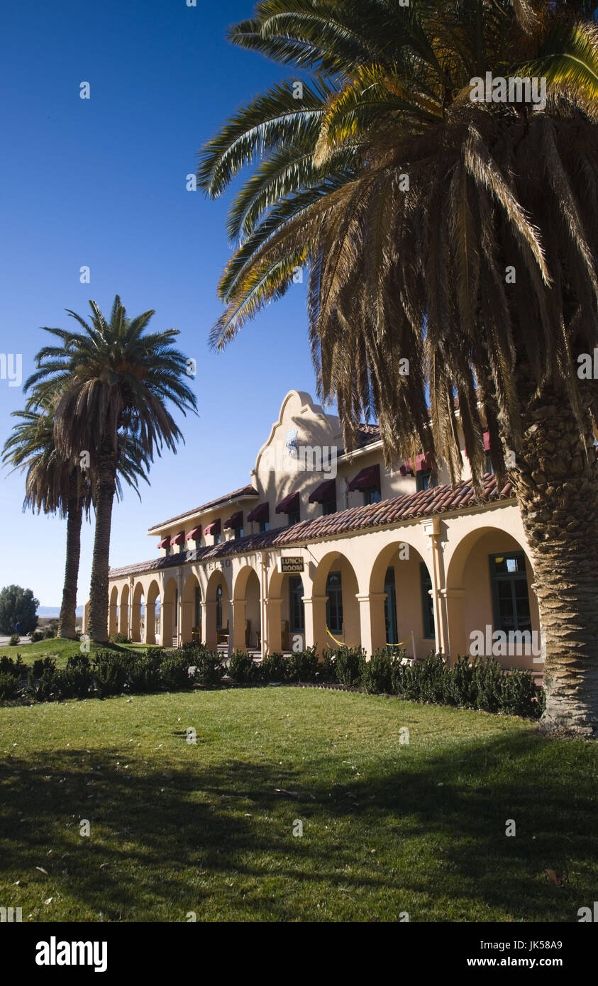 USA, California, Kelso, Mojave National Preserve, former train station ...