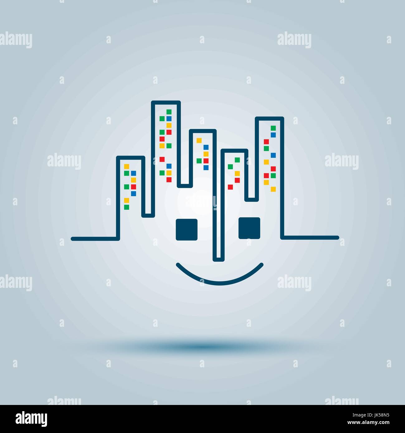 Blue smiling face drawn Stock Vector Images - Alamy