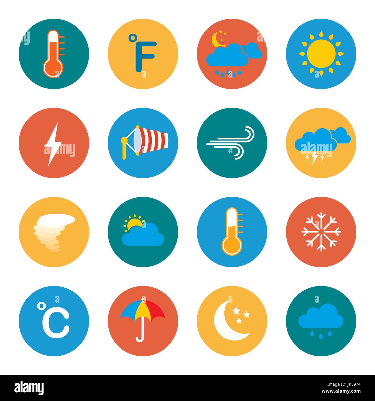 Weather forecast symbols Cut Out Stock Images & Pictures - Alamy