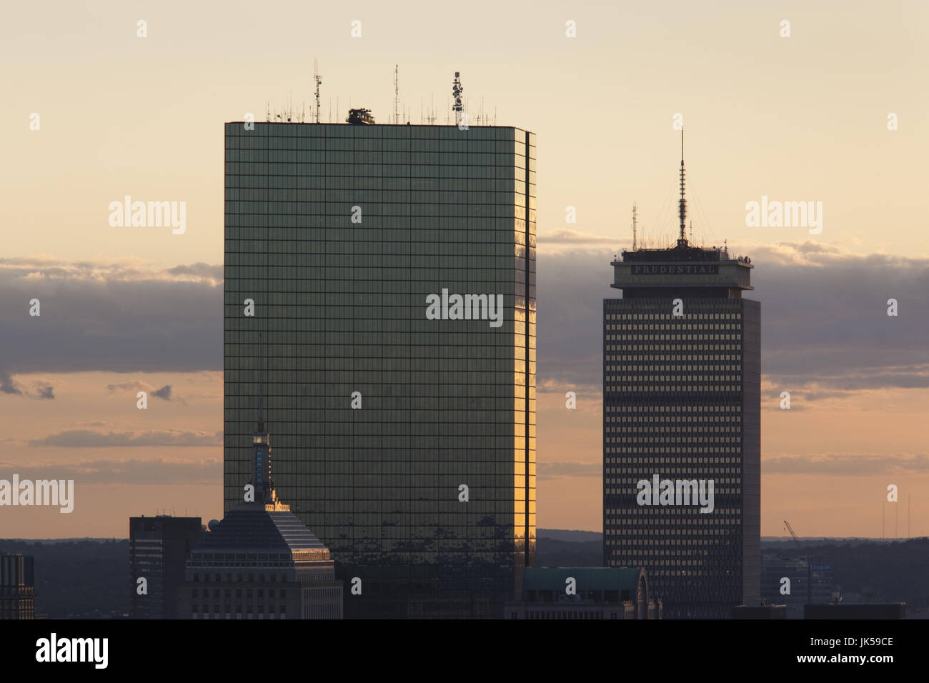 Back bay view of john hancock and prudential towers hi-res stock ...