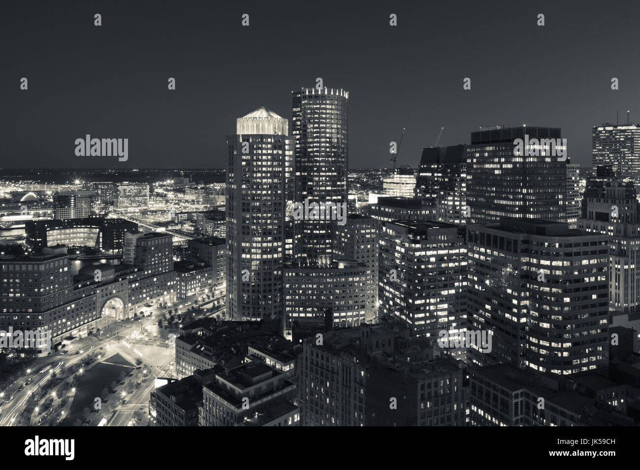 USA, Massachusetts, Boston, Financial District, high angle view from ...