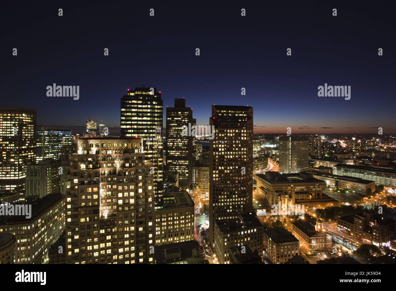 USA, Massachusetts, Boston, Financial District, high angle view from ...