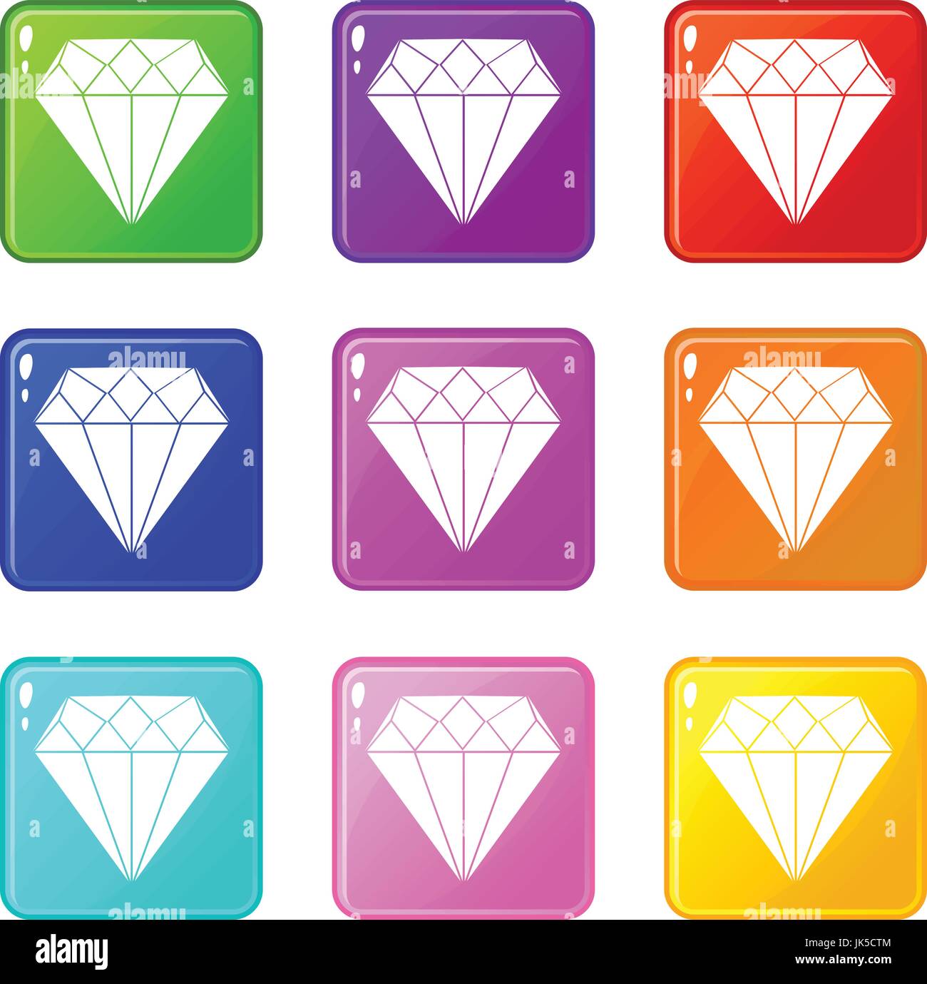 Diamond icons of 9 color set isolated vector illustration Stock Vector ...