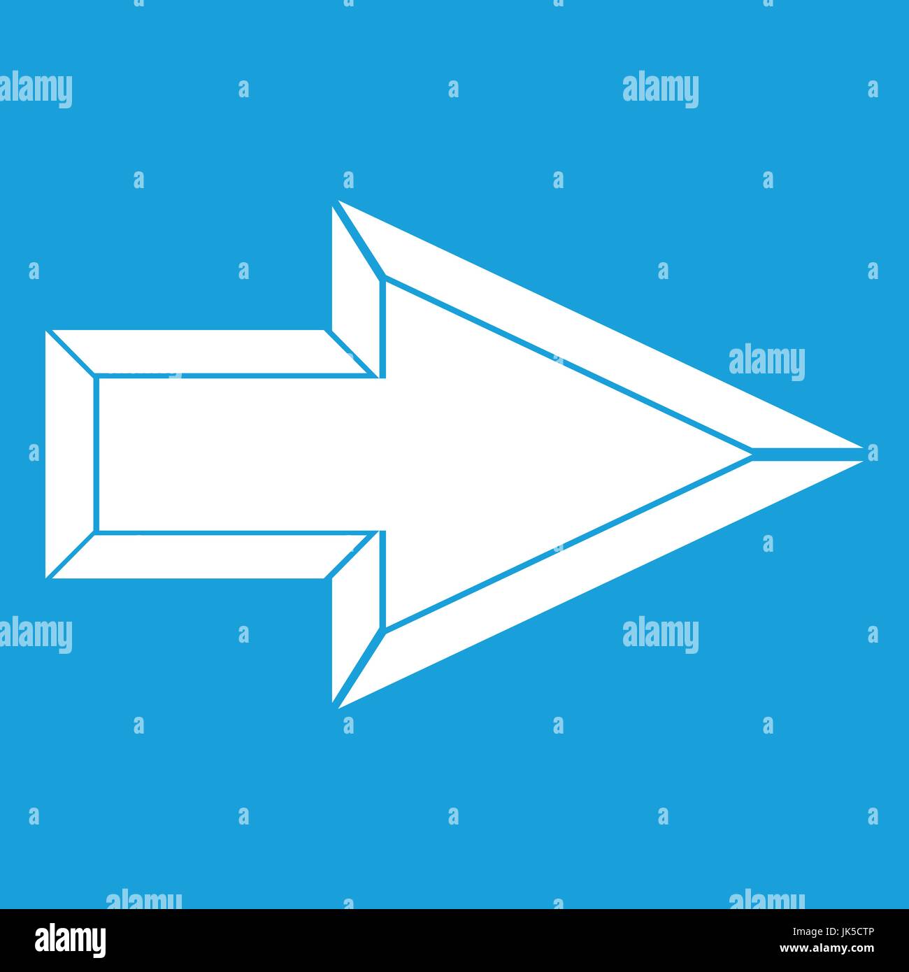Pointer icon white isolated on blue background vector illustration ...