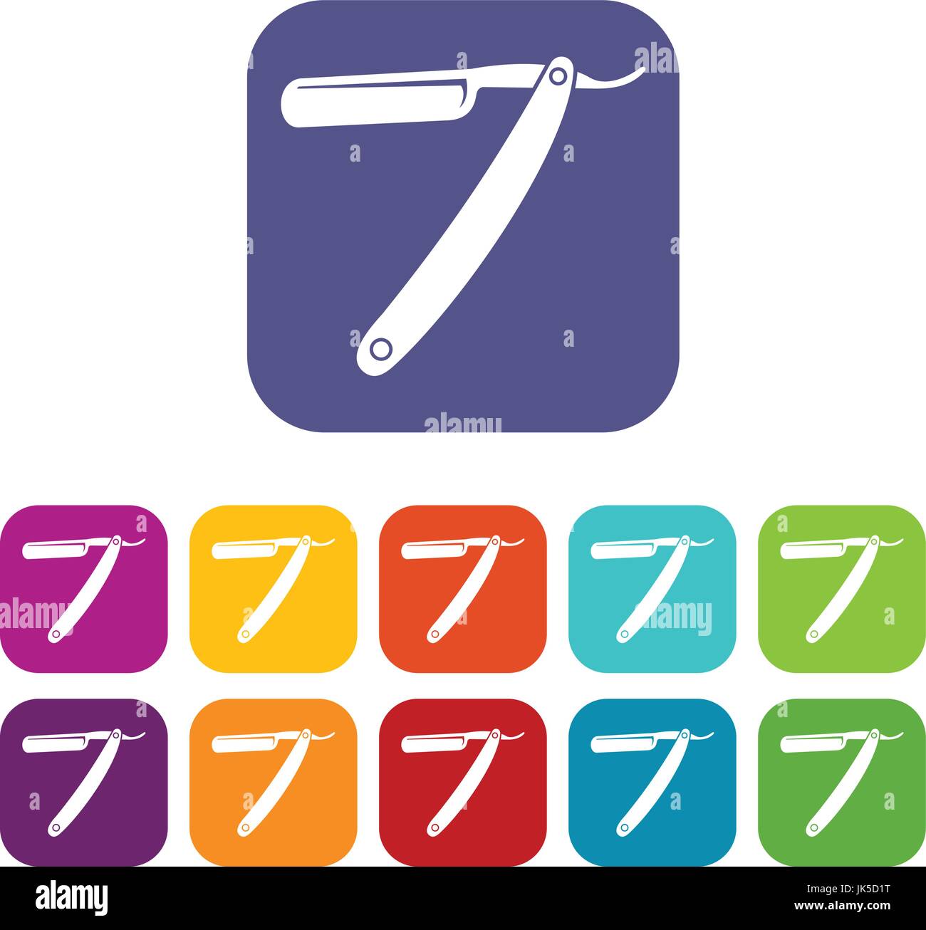 Razor blade icons set vector illustration in flat style in colors red ...