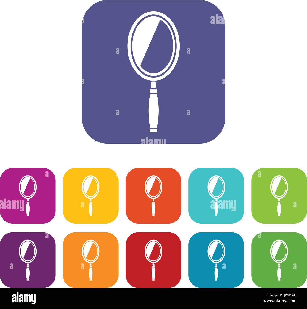 Mirror icons set vector illustration in flat style in colors red, blue ...