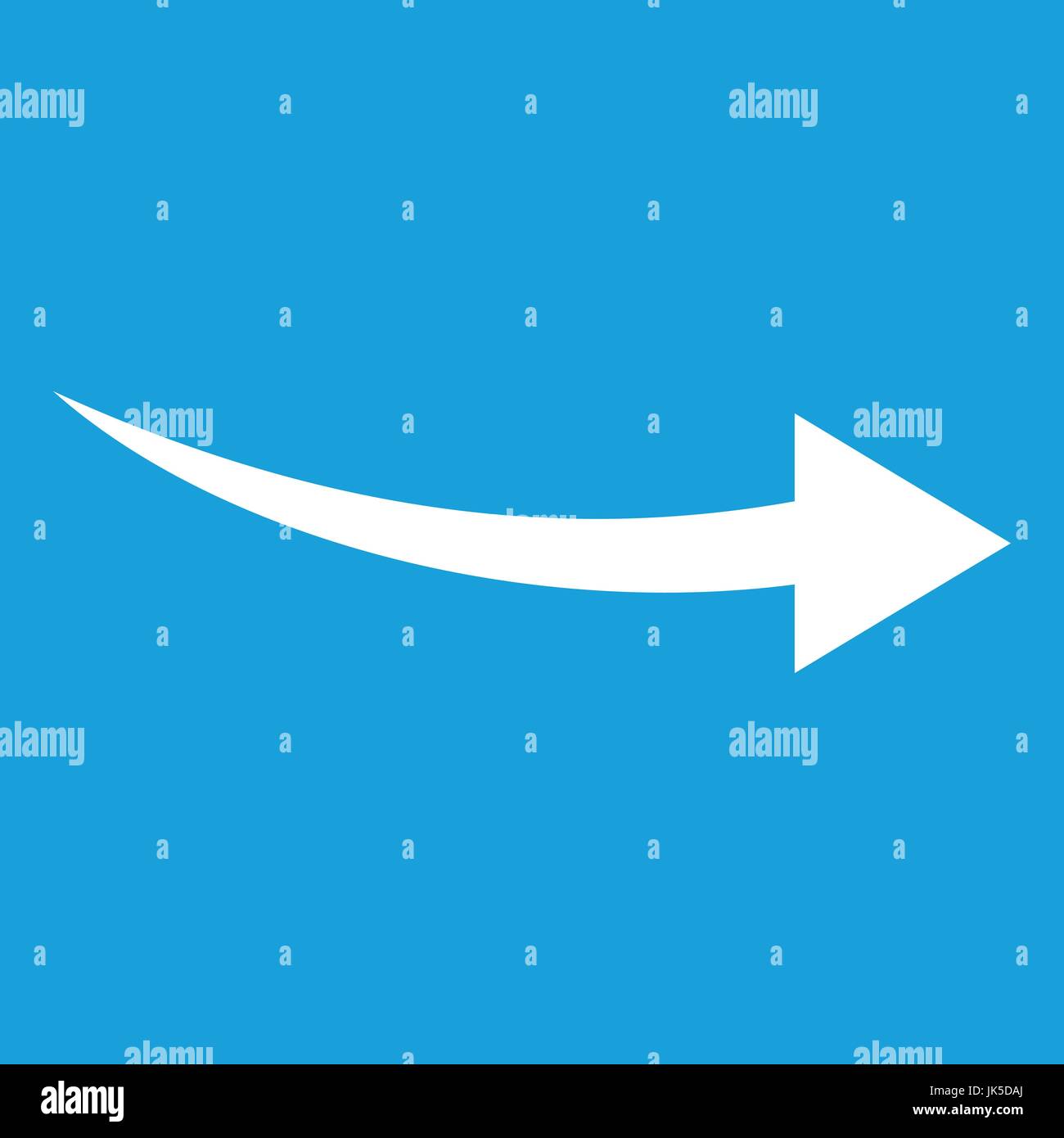 Curve arrow icon white isolated on blue background vector illustration ...