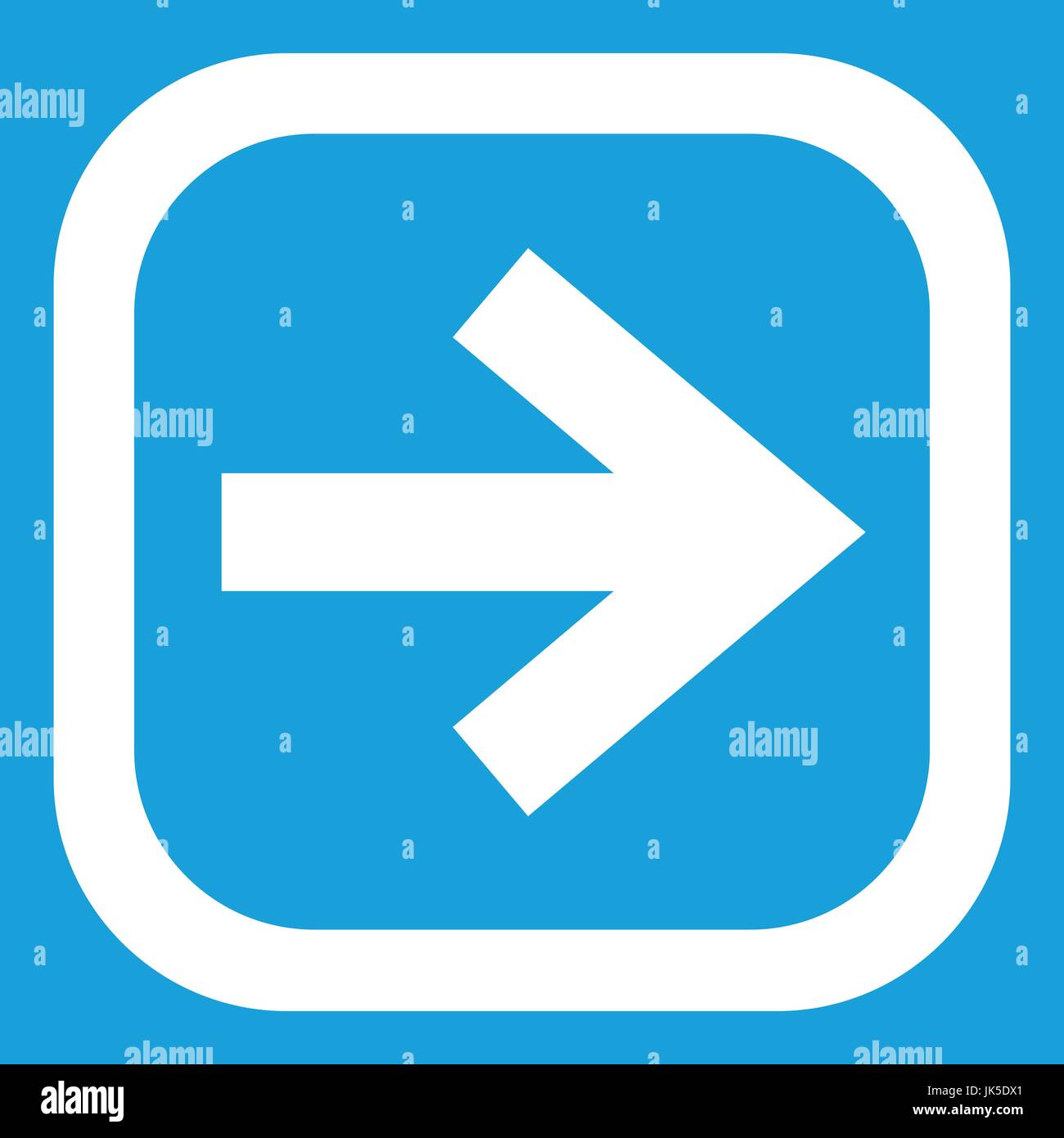 Arrow in square icon white isolated on blue background vector ...