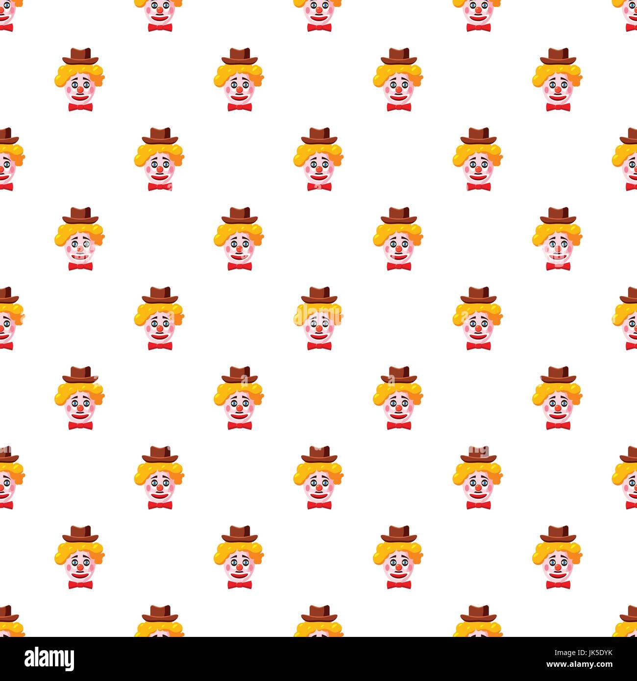 Clown face with hat pattern seamless repeat in cartoon style vector ...