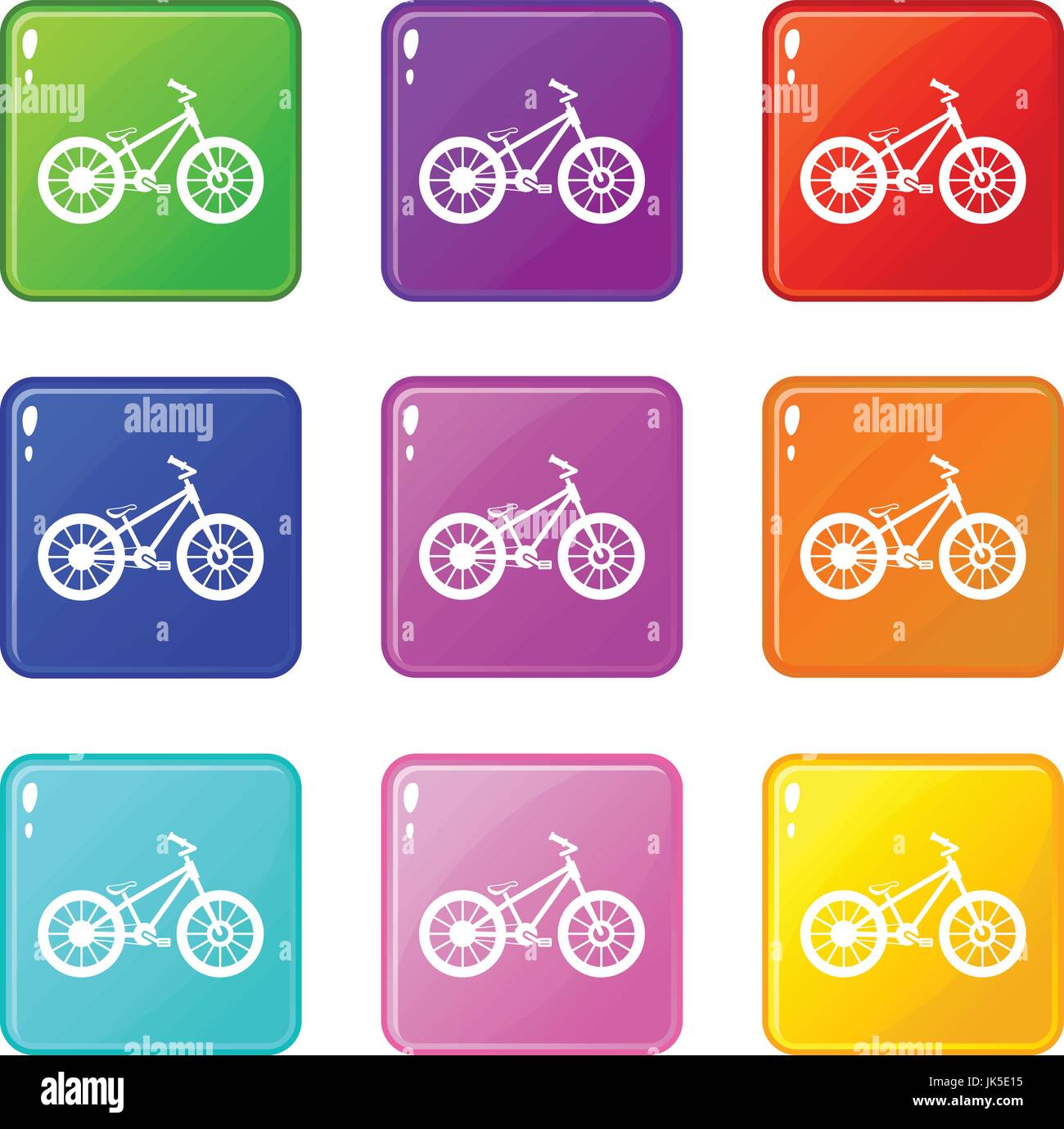 Bike icons of 9 color set isolated vector illustration Stock Vector ...