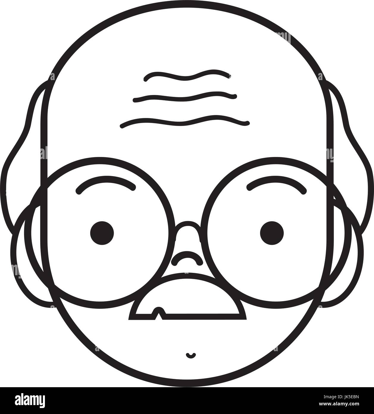line old man face with glasses and mustache Stock Vector Image & Art ...