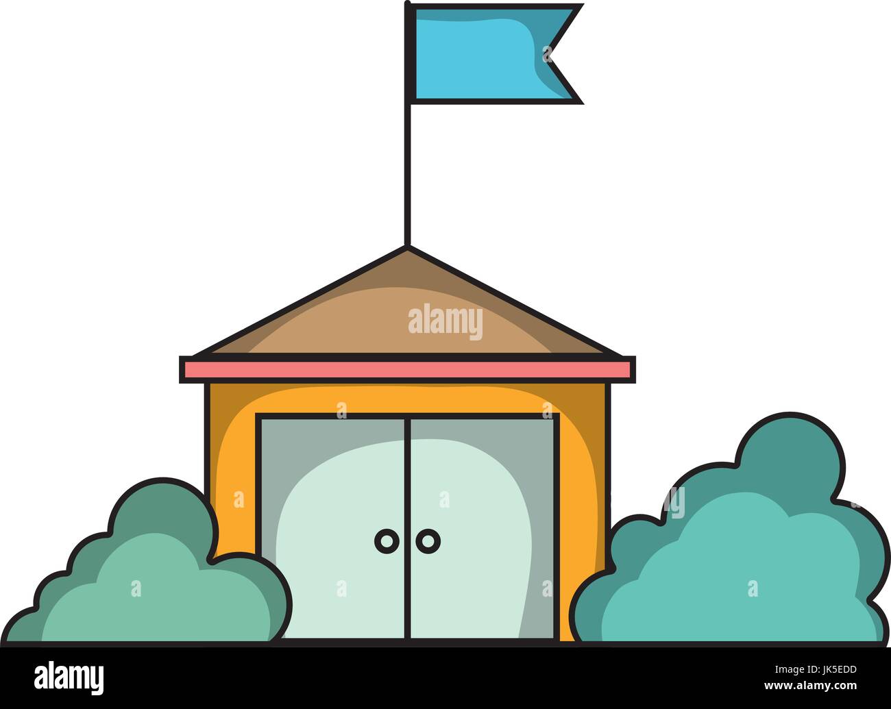 school with flag to education of children class Stock Vector Image ...