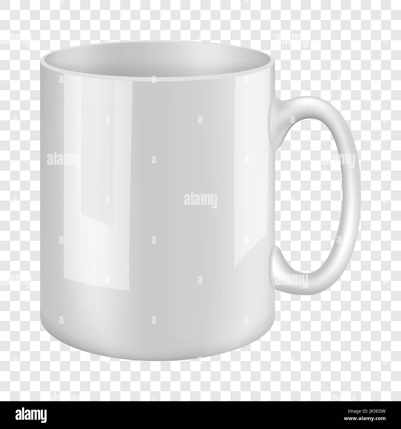 White mug mockup. Realistic illustration of white mug vector mockup for ...