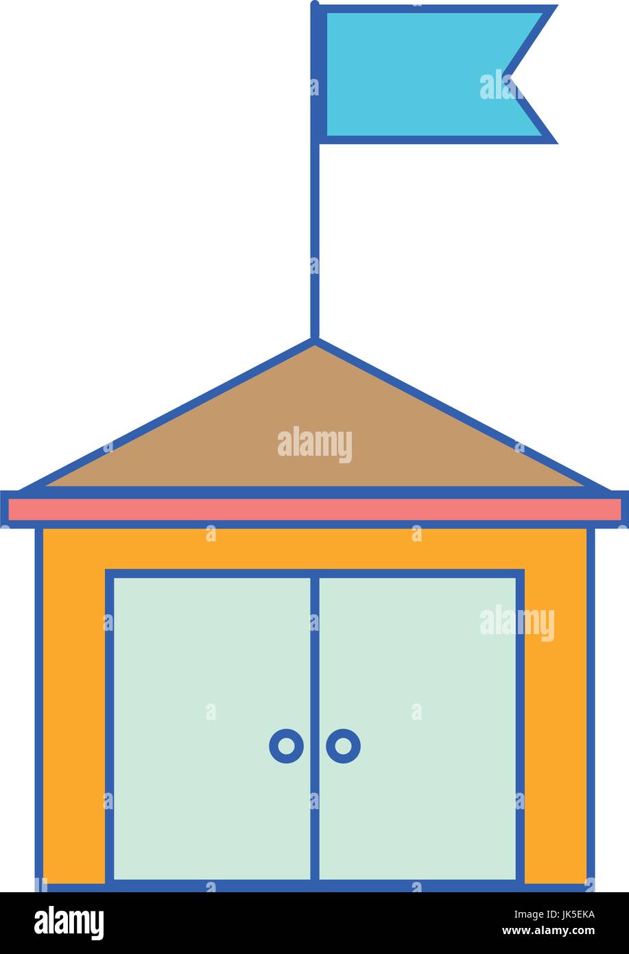 school with flag to education of children class Stock Vector Image ...