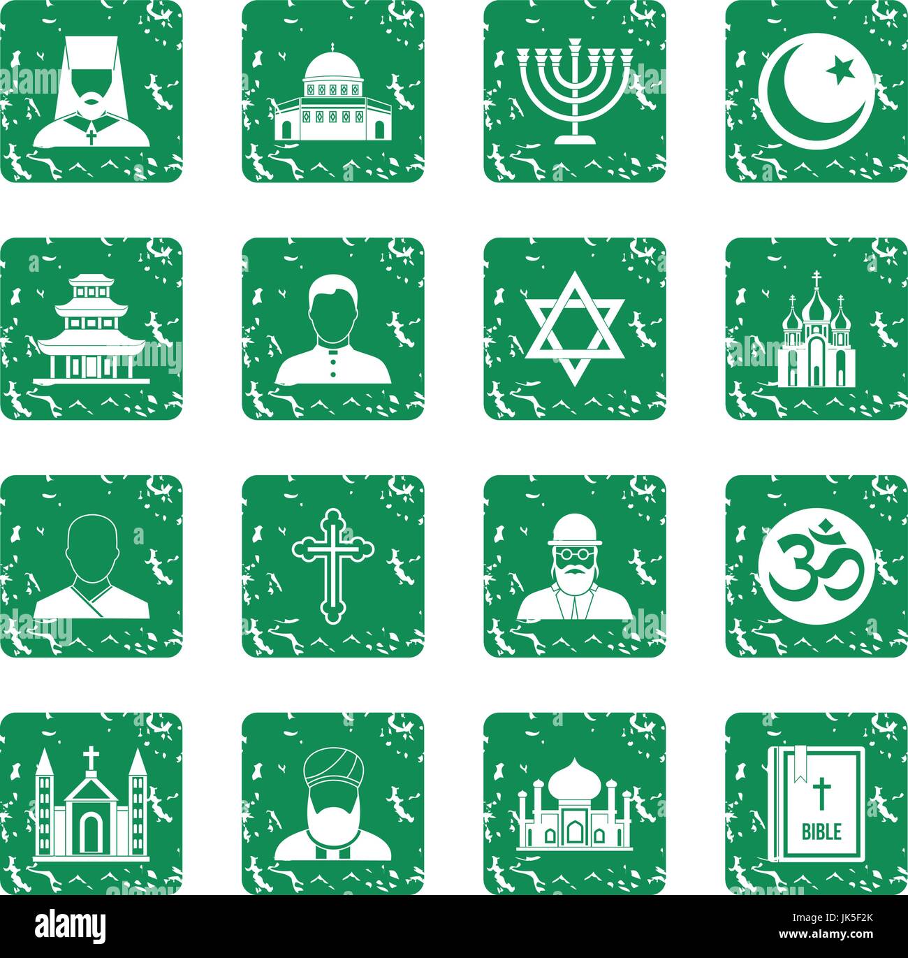 Religious symbol icons set grunge Stock Vector Image & Art - Alamy