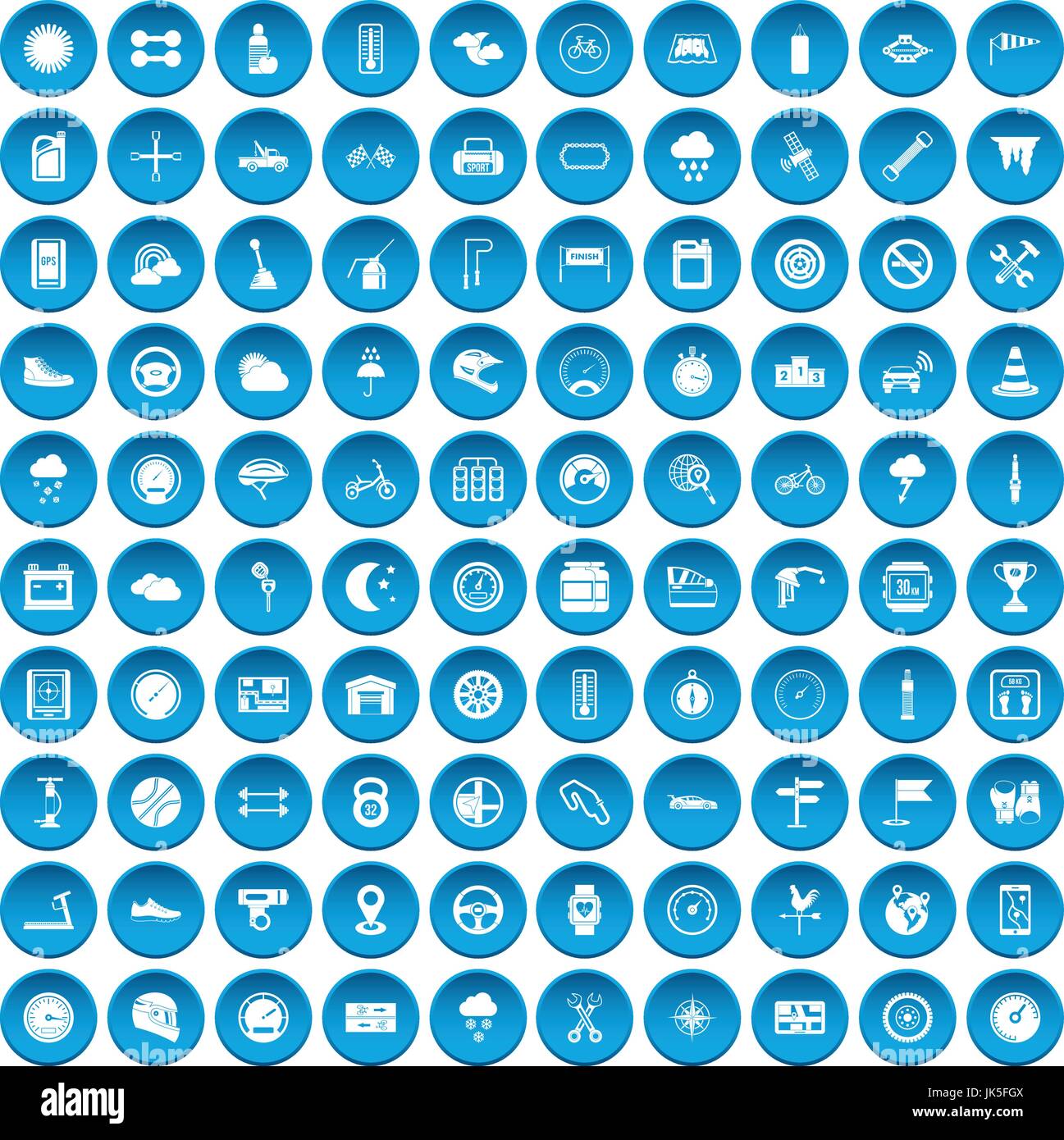 100 motorsport icons set blue Stock Vector Image & Art - Alamy