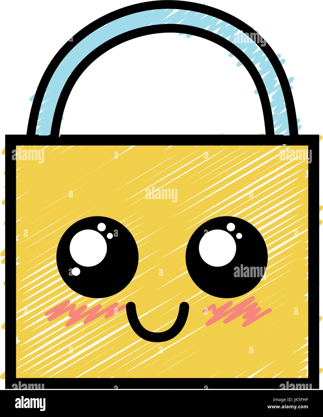 kawaii cute happy padlock security Stock Vector Image & Art - Alamy