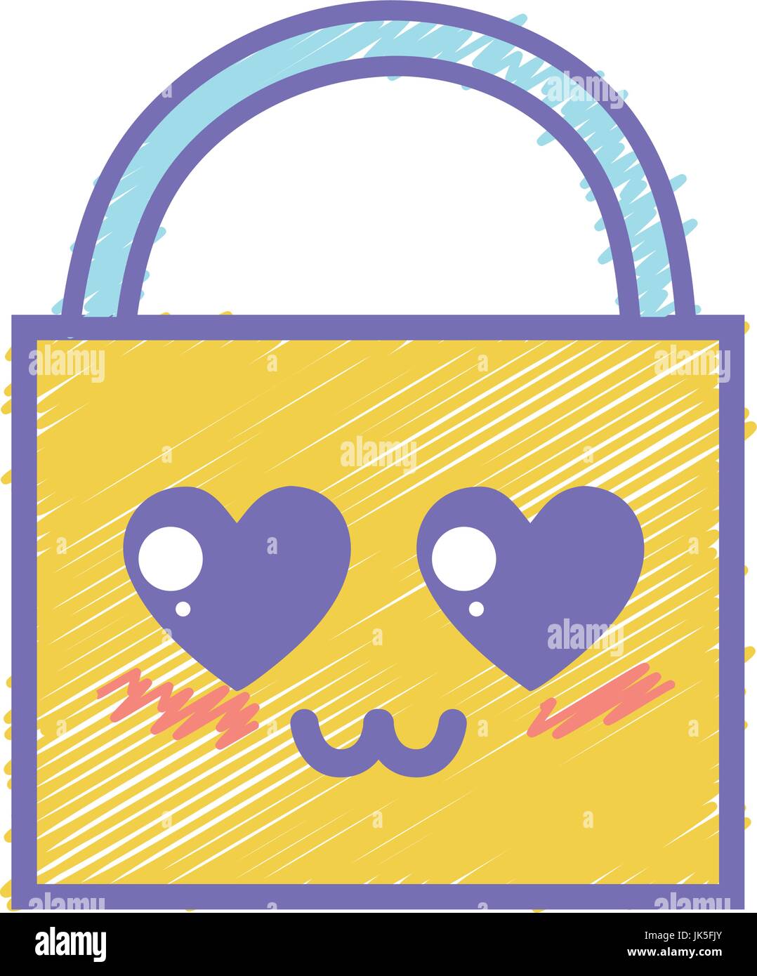 kawaii cute tender padlock security Stock Vector Image & Art - Alamy