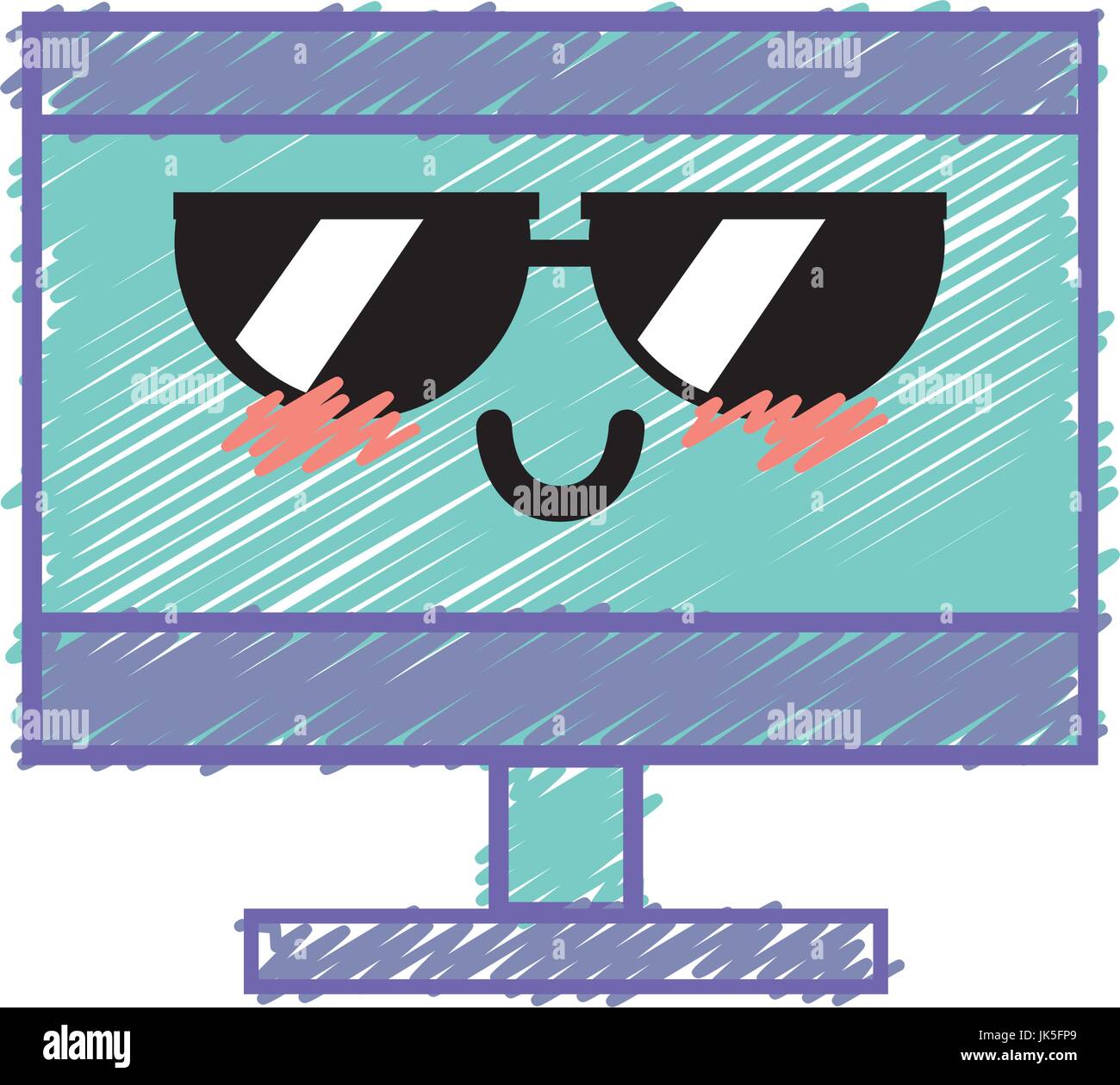 kawaii cute funny computer technology Stock Vector Image & Art - Alamy