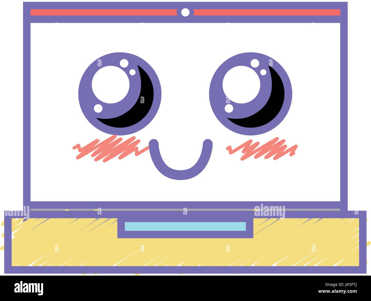 kawaii cute happy laptop technology Stock Vector Image & Art - Alamy